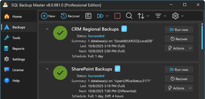 SQL Backup Master - Free SQL Backup Software