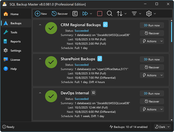 What's new in SQL Backup Master