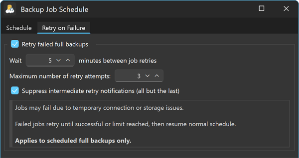 SQL Backup Master - Retry Failed Backups